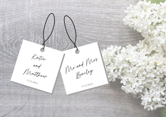 Square Wedding Favor Tag Simple Tag Template Printable - Etsy
