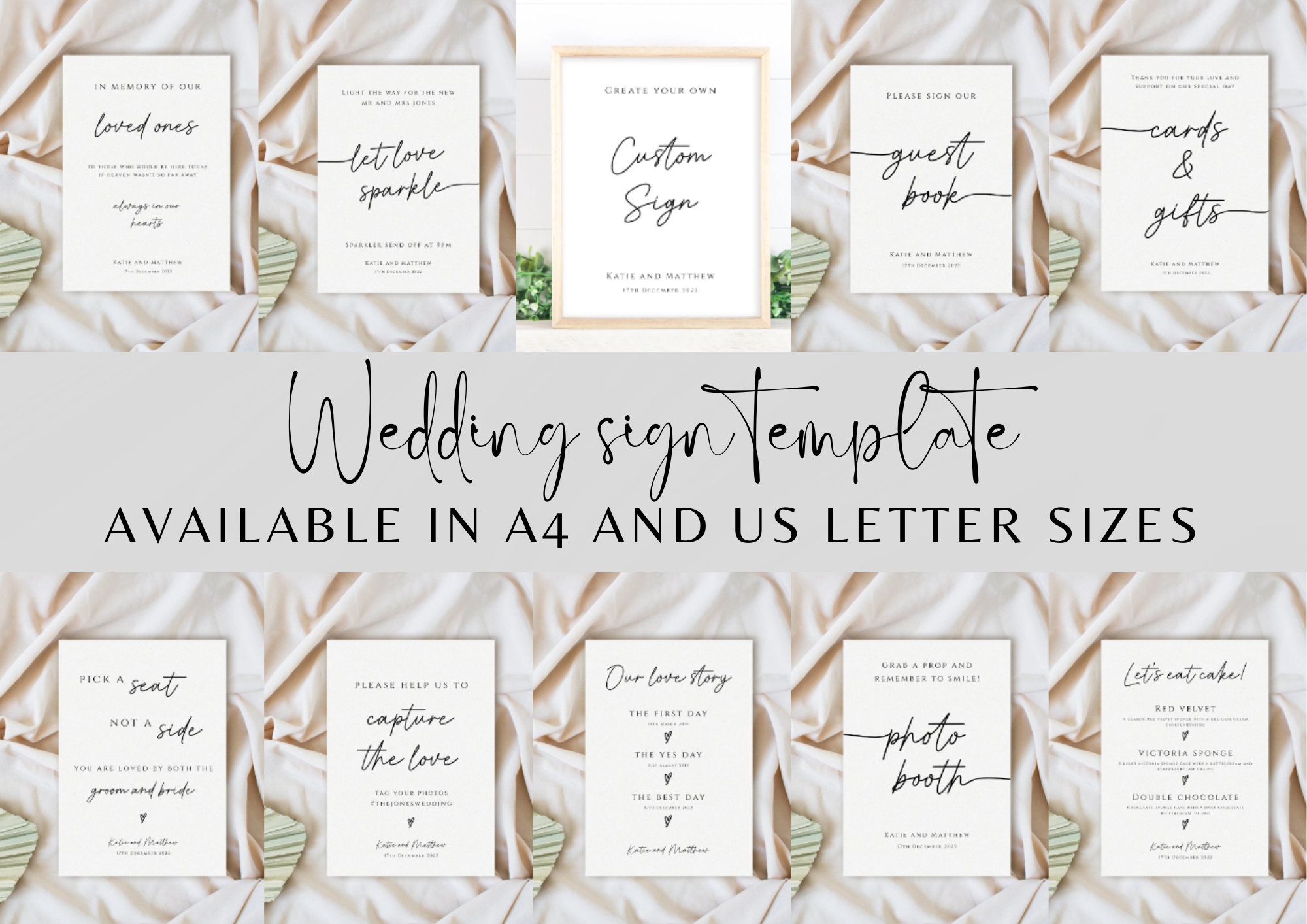 Simple Wedding Template Bundle Diy Wedding Stationary Kit - Etsy UK