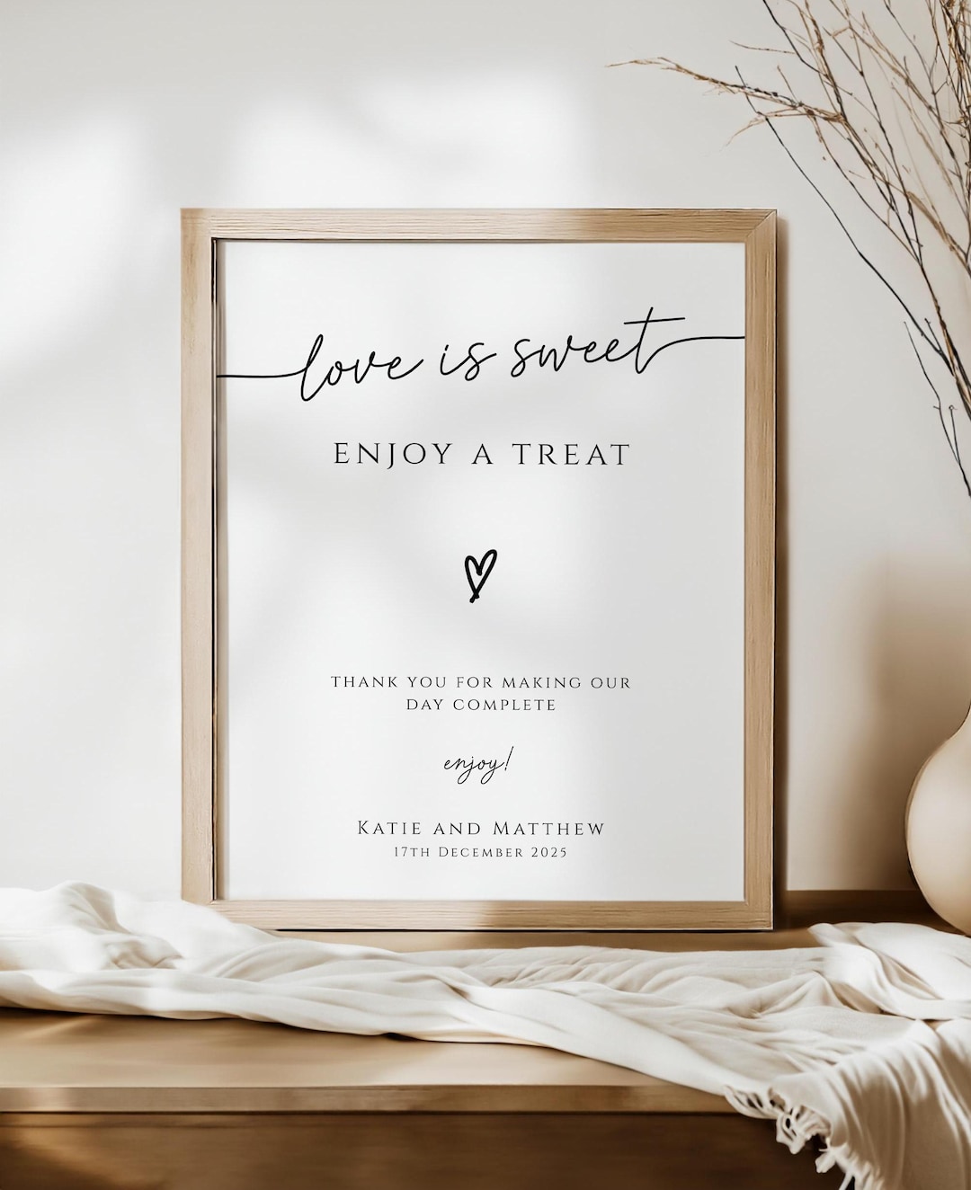 Love is Sweet Sign Template, Wedding Dessert and Cake Printable Sign ...