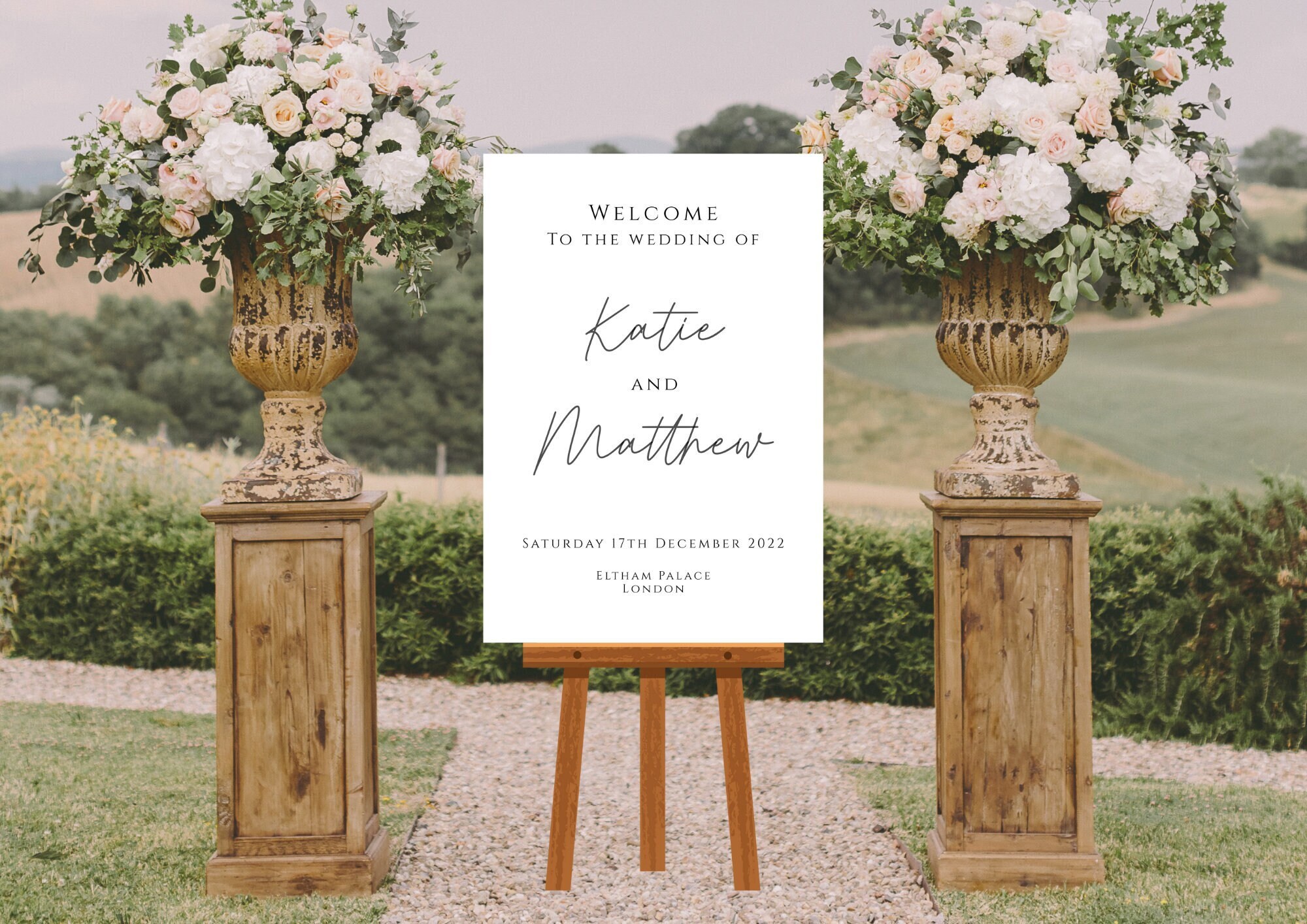 Simple Wedding Welcome Sign Template Minimalist Black and | Etsy UK