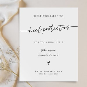 Wedding Heel Protectors Sign Template, Printable High Heels Sign ...