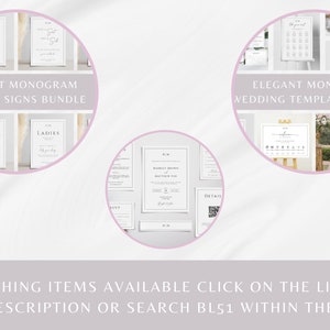 Wedding Rsvp Card Template, Monogram Rsvp With QR Code, Diy Wedding ...