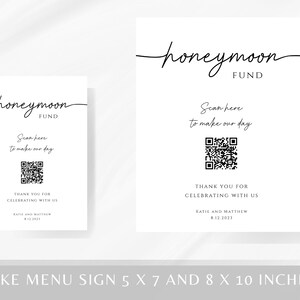 Honeymoon Fund QR Code Sign Template, Wedding QR Code Sign Template ...
