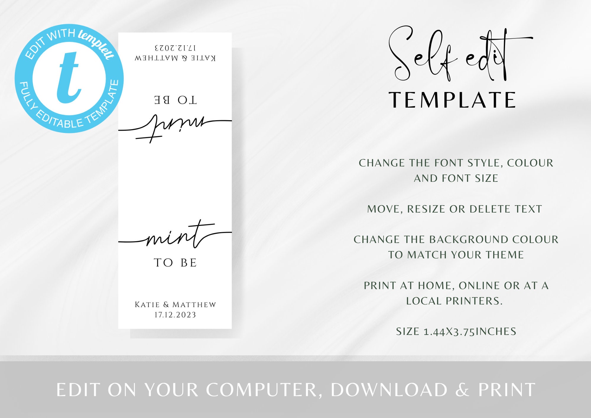 Mint to Be Label Template Tic Tac Diy Printable Label Mints - Etsy ...