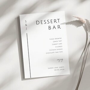 Monogram Dessert Bar Sign Template, Printable Wedding Dessert Sign ...