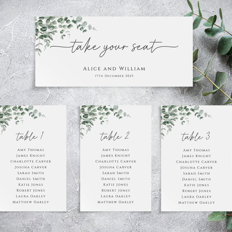 Table Seating Name Cards - Etsy
