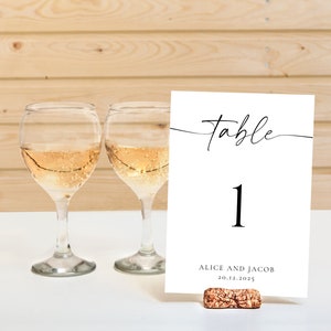 Wedding Table Numbers Printable Template, Editable Black & White Table ...