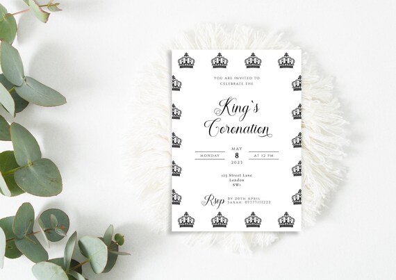 Royal Party Invitation Template Editable Princess Birthday Invitation