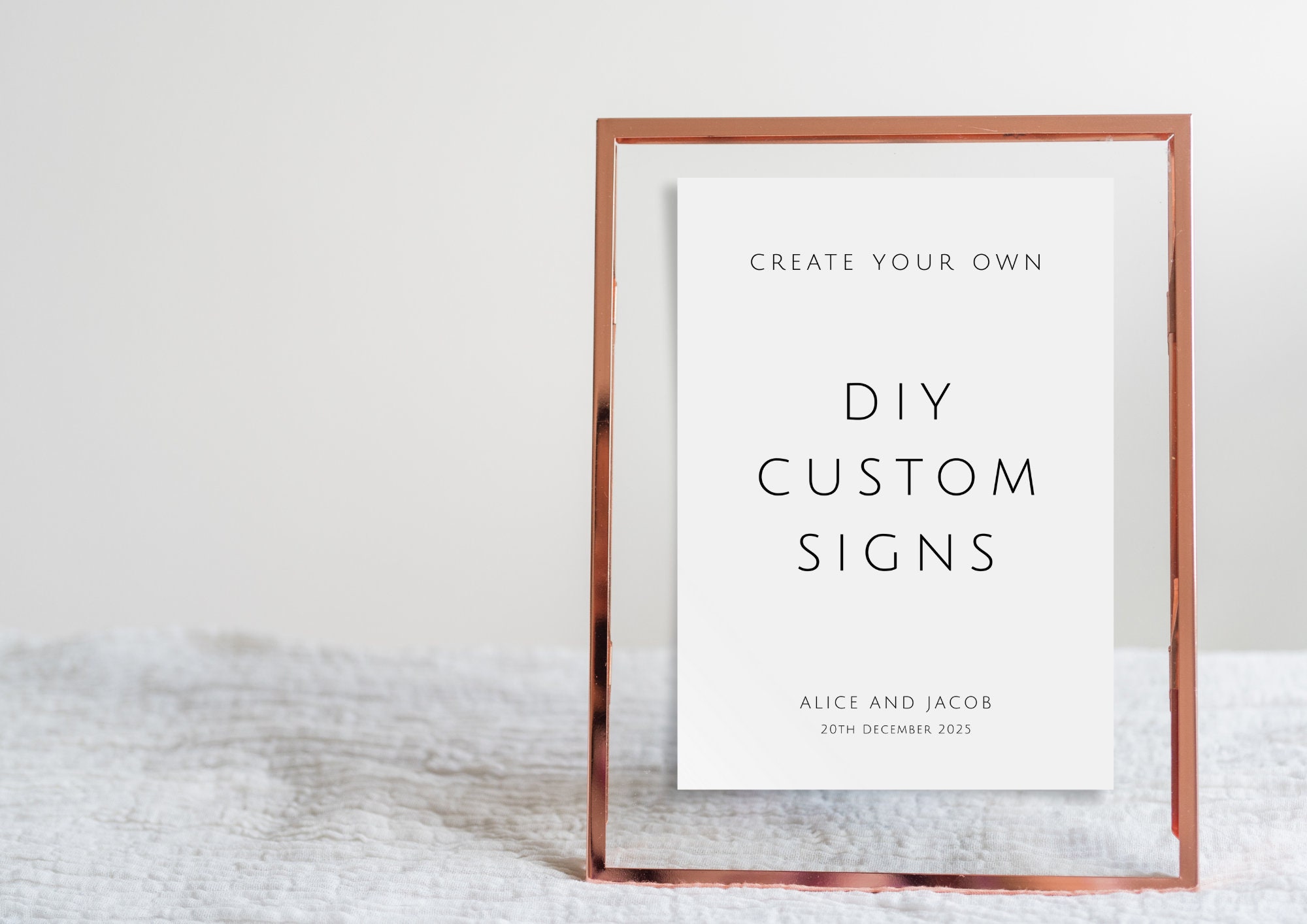 DIY Wedding Signs, Printable Templates, Editable Minimalist Black ...