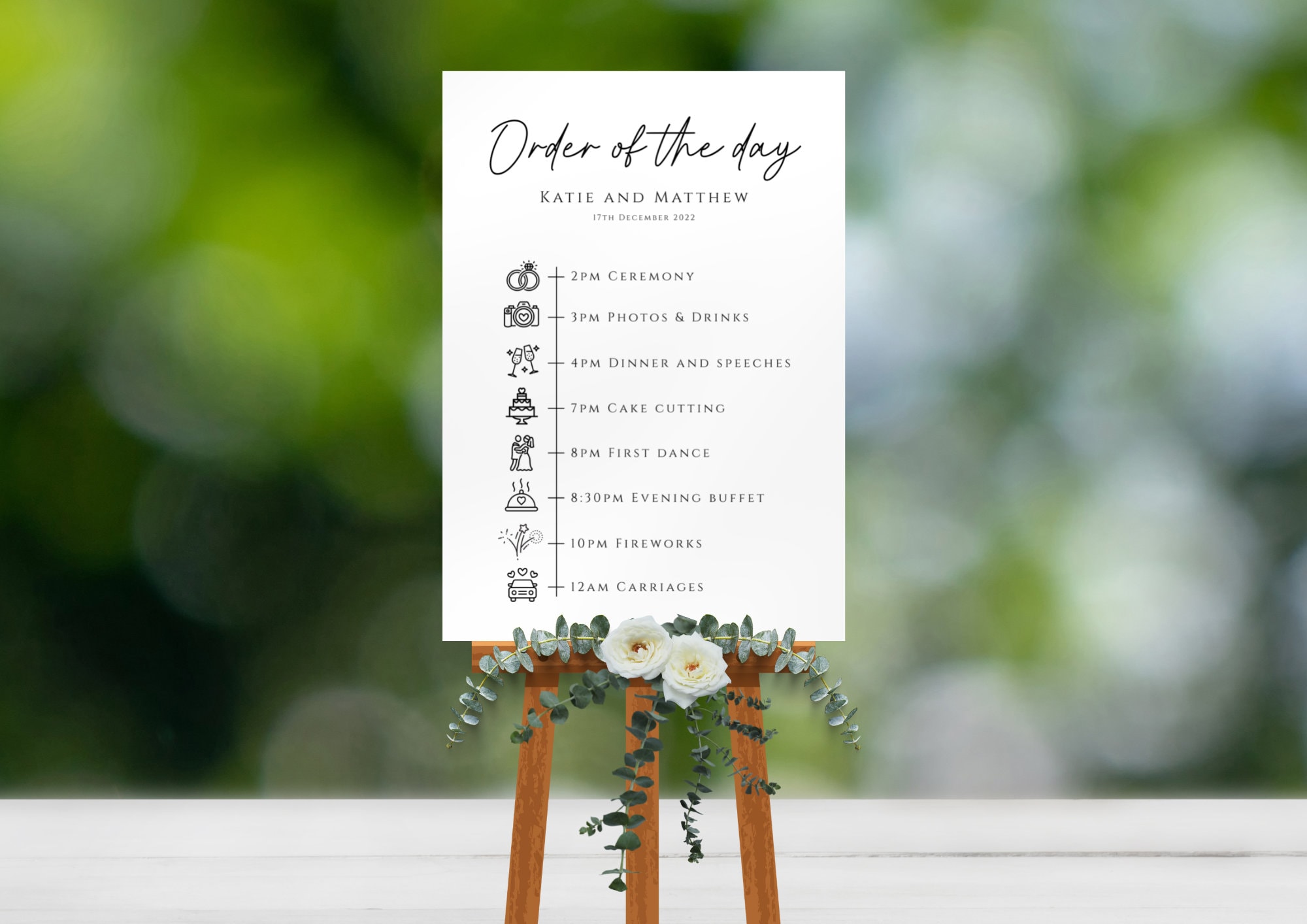 Simple Wedding Order of the Day Sign Template Large Wedding - Etsy ...