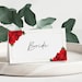 Red and Gold Place Card Template, Wedding Red Roses & Gold Border Name ...