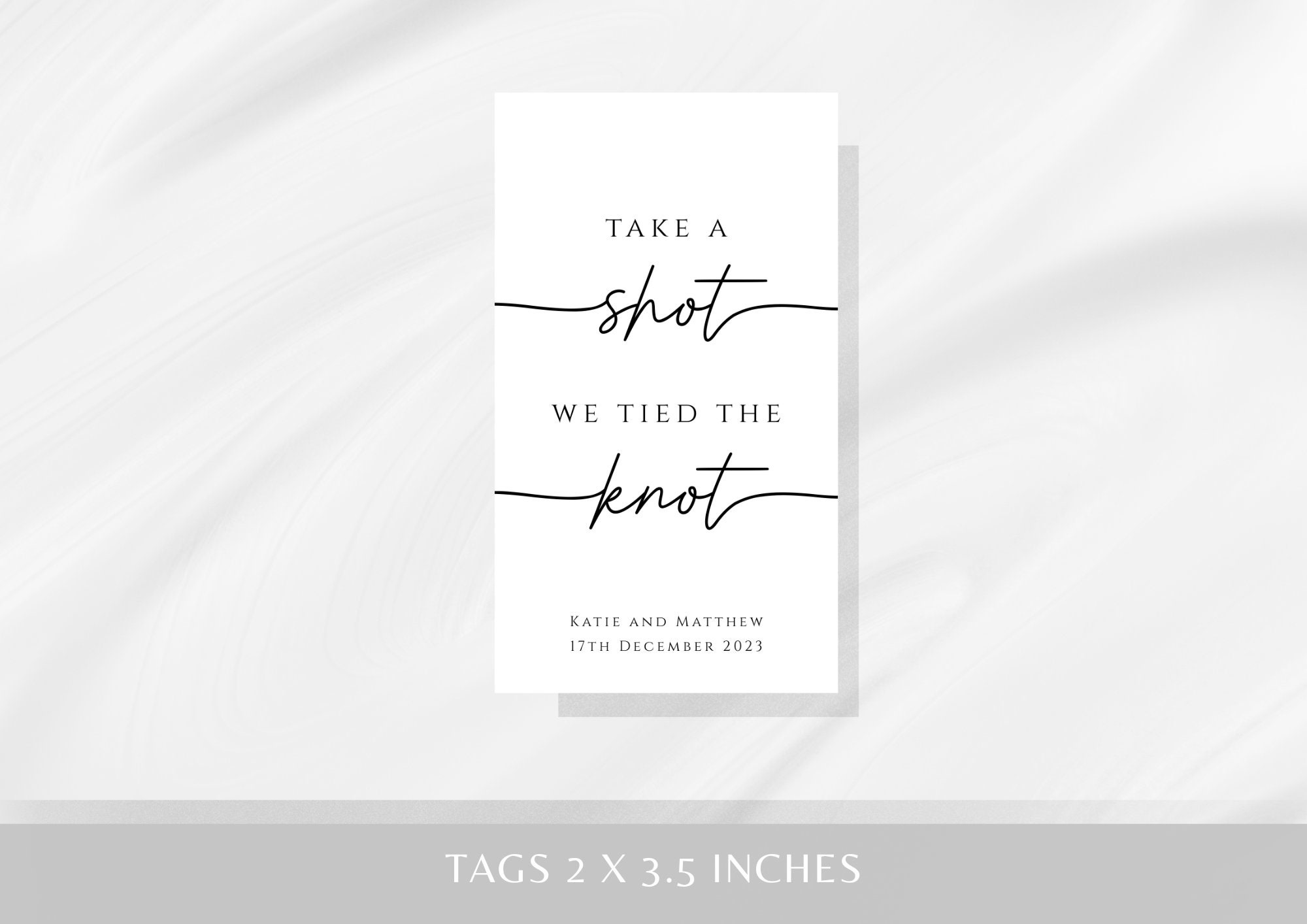 Wedding Shot Favor Tag Template Take a Shot We Tied the Knot - Etsy