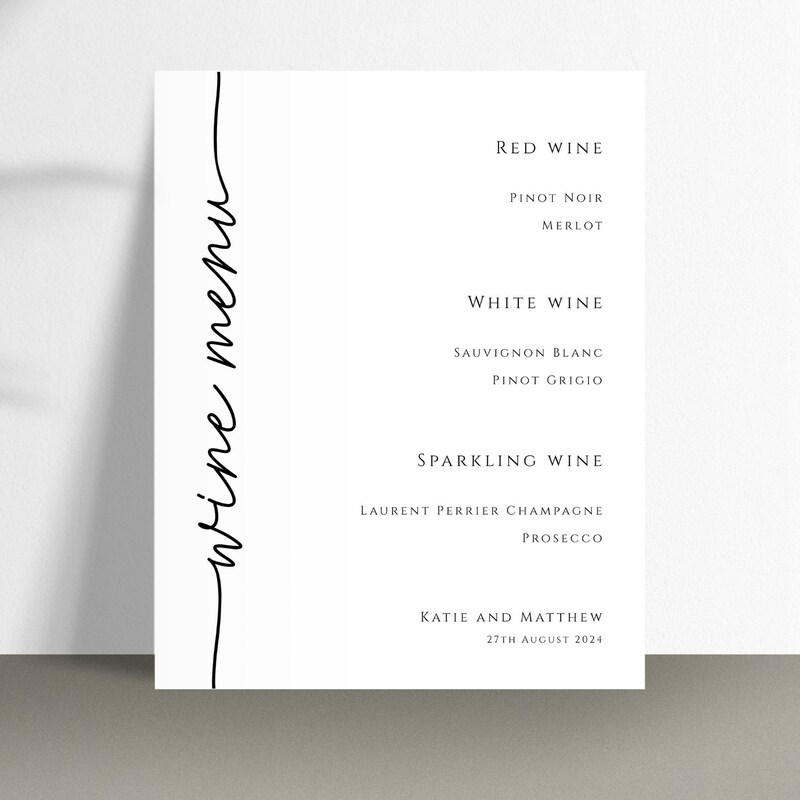 Wine Menu - Etsy