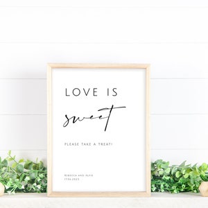 Love is Sweet Sign Template, Sweet Cart Sign, 5x7 & 8x10 Printable ...