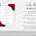 Red Wedding Invitation Template, Printable Red Rose & Black Border ...