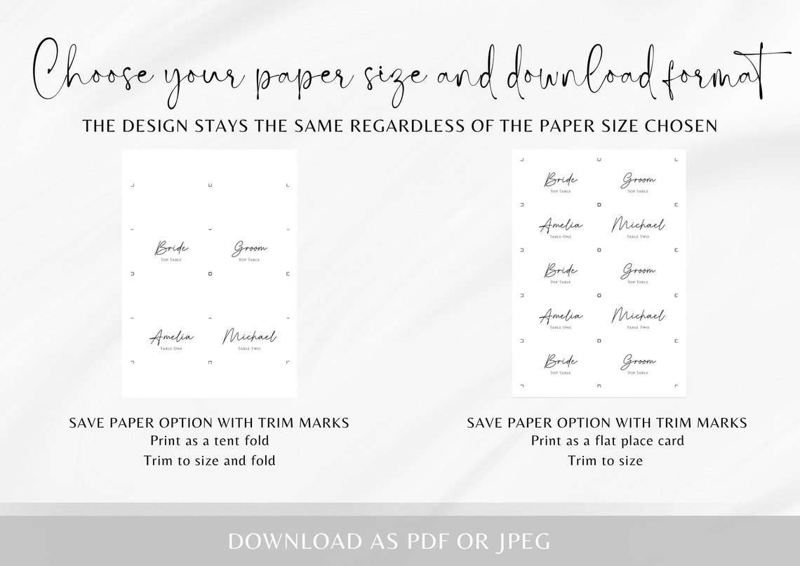 Place Card Template Printable Tent Fold Name Card Editable - Etsy