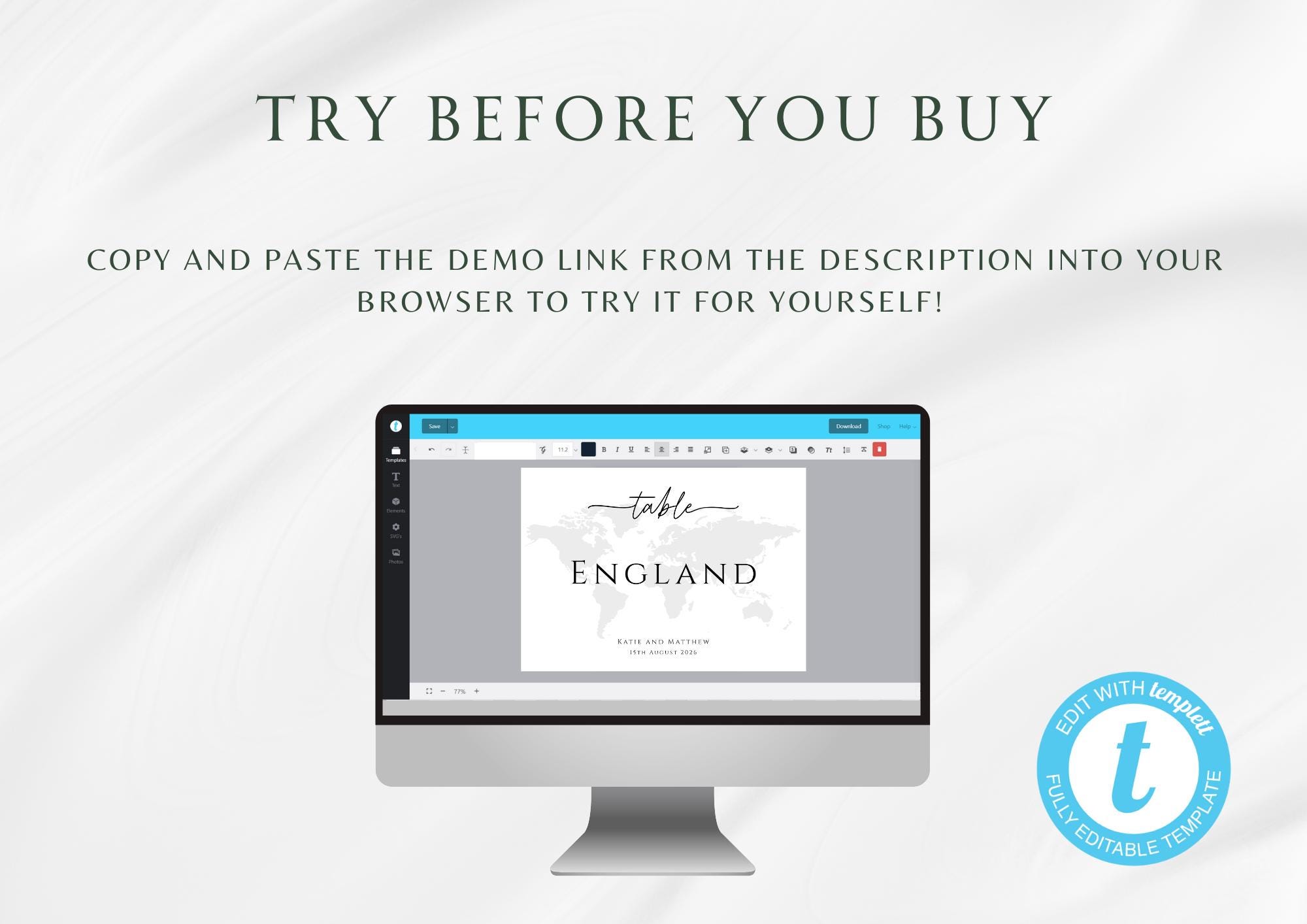 Editable Country Wedding Table Name Template, World Map Table Number ...