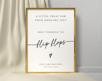 Dancing Feet- Flip Flops for Guests Sign - Wedding Treat - Etsy