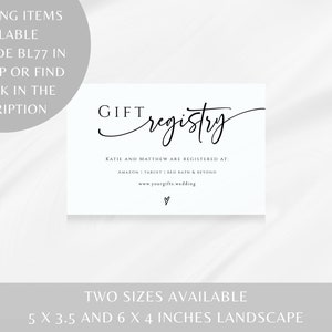 Gift Registry Card Template, Diy Wedding Registry Enclosure Card ...