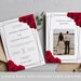 Red Wedding Invitation Template, Printable Red Rose & Black Border ...