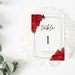 Wedding Table Number Template, Red and Black Table Number Signs ...