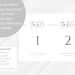 Wedding Table Numbers Printable Template, Editable Black & White Table ...
