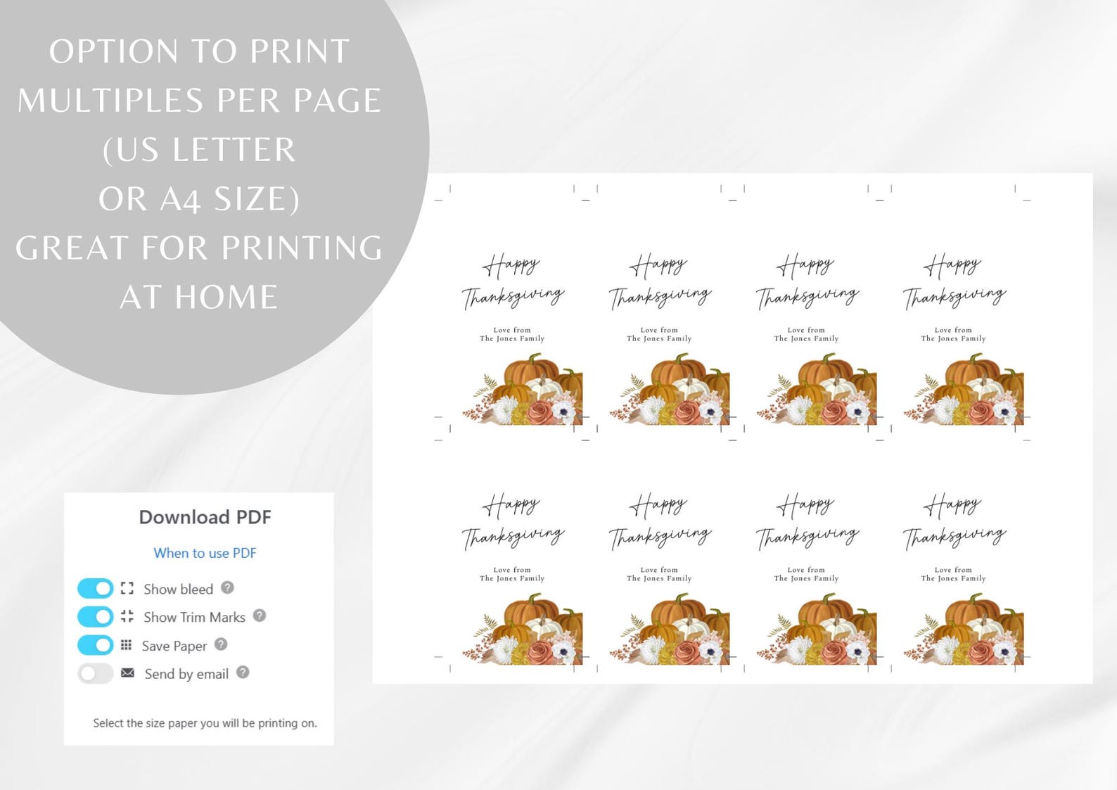 Pumpkin Thanksgiving Gift Tag Template, Printable & Editable Party Tags ...