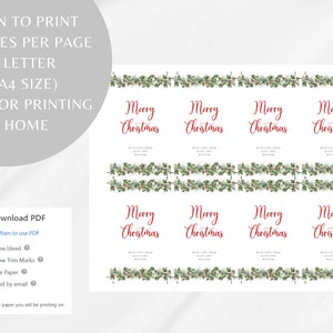 Christmas Holly Gift Tag Template, Printable Winter Greenery Party Tags ...