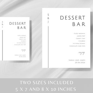 Monogram Dessert Bar Sign Template, Printable Wedding Dessert Sign ...
