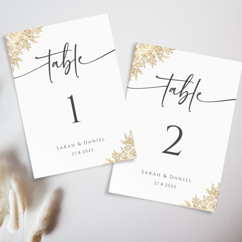 Gold Table Number - Etsy