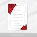 Red Wedding Invitation Template With Roses, Red Floral Black Frame ...