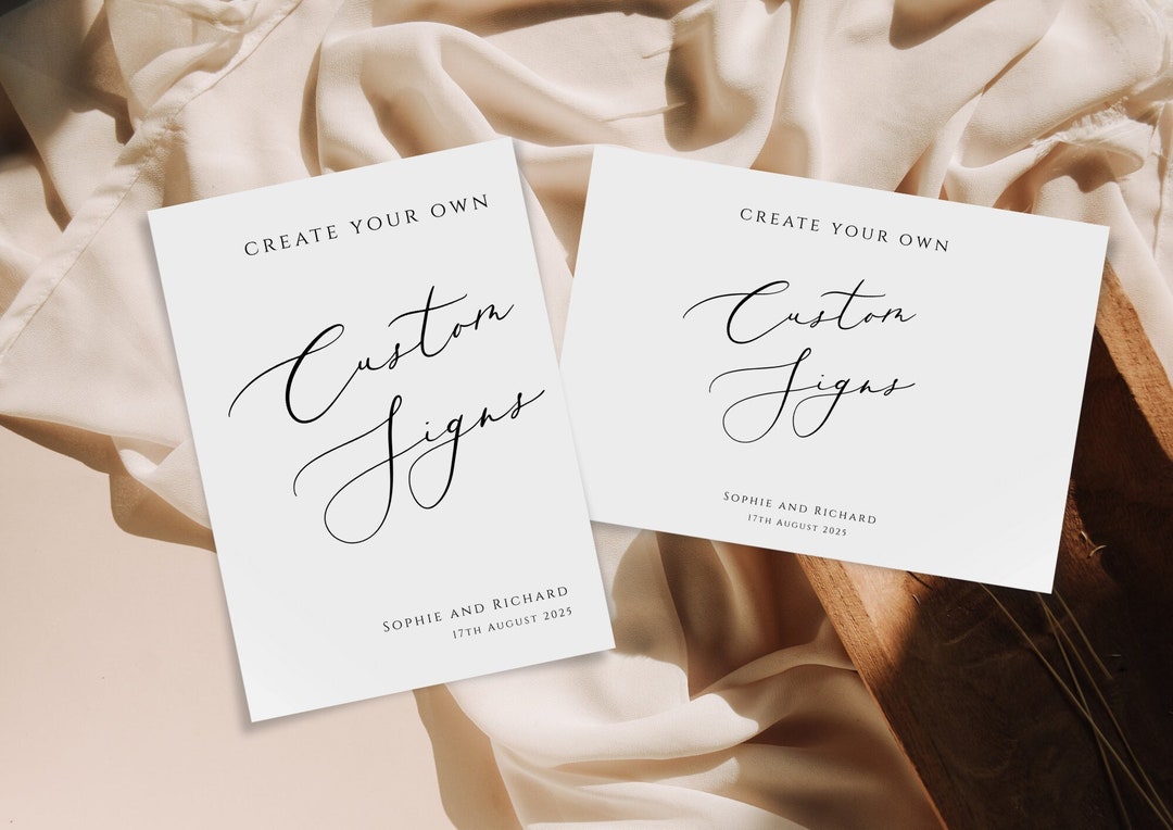 Wedding Sign Template, Elegant Script Diy Wedding Signs, Minimalist ...