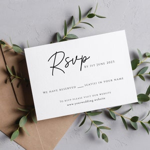 Wedding Rsvp Card Template, Diy Rsvp Card, Simple Wedding Response ...