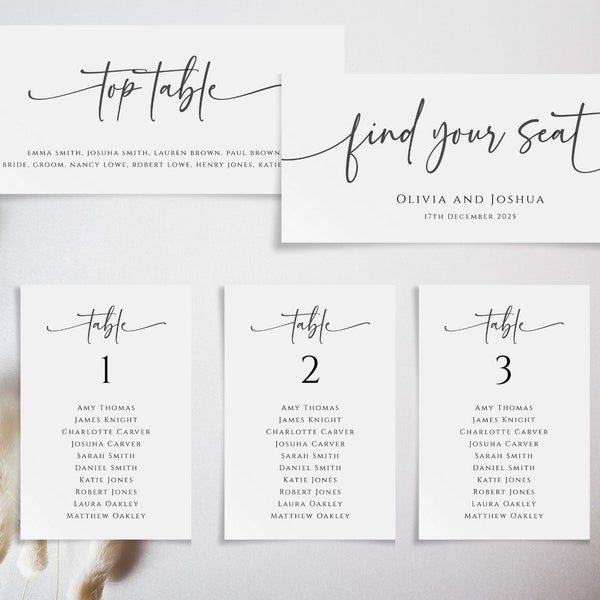 Table Seating Name Cards - Etsy