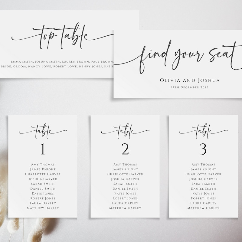 Table Seating Name Cards - Etsy