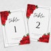 Wedding Table Number Template, Red and Black Table Number Signs ...
