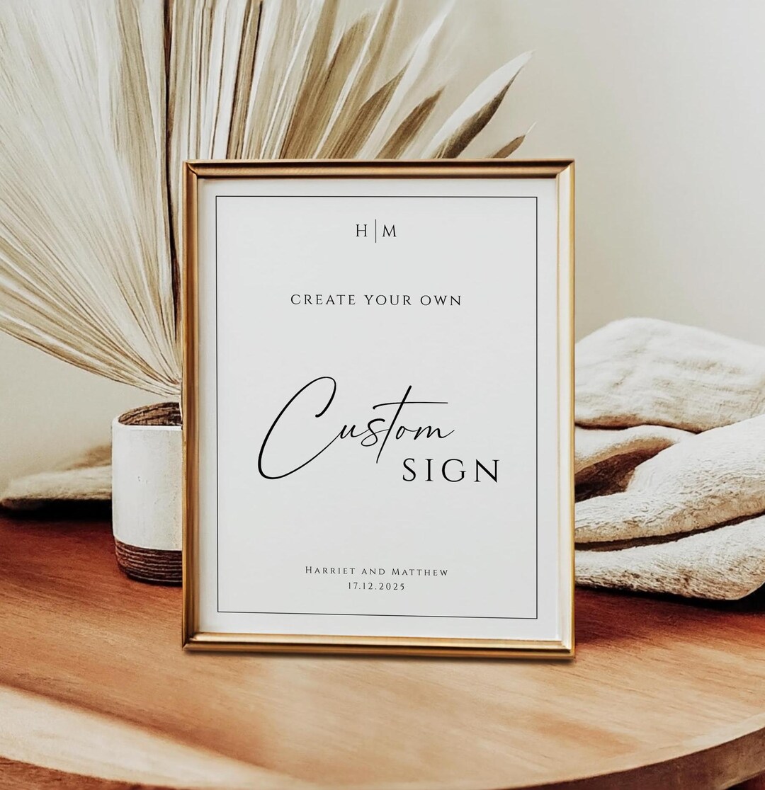 Monogram Diy Wedding Sign Template, Create Your Own Custom Printable ...