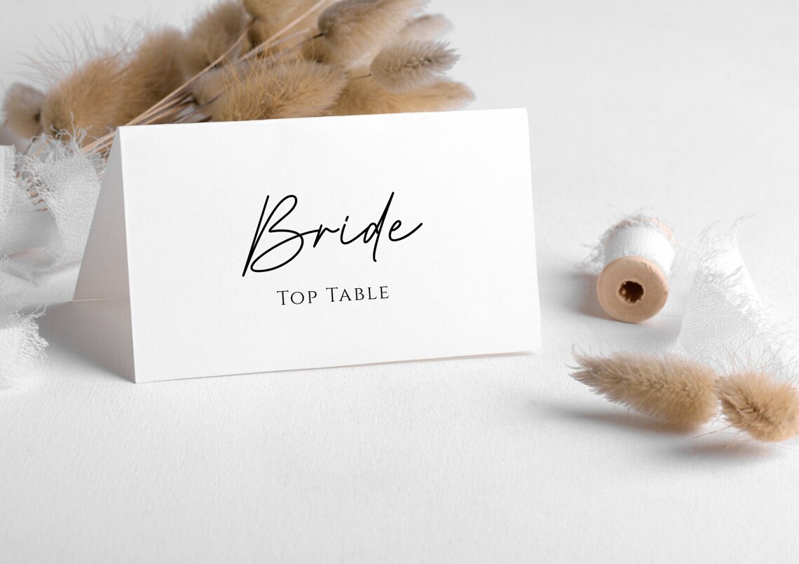 Place Card Template Simple Name Card Editable Minimalist - Etsy UK