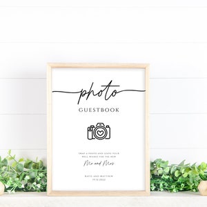 Photo Guestbook Sign Template Wedding Guestbook Sign Wishes - Etsy