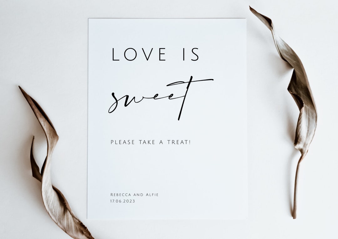 Love is Sweet Sign Template, Sweet Cart Sign, 5x7 & 8x10 Printable ...