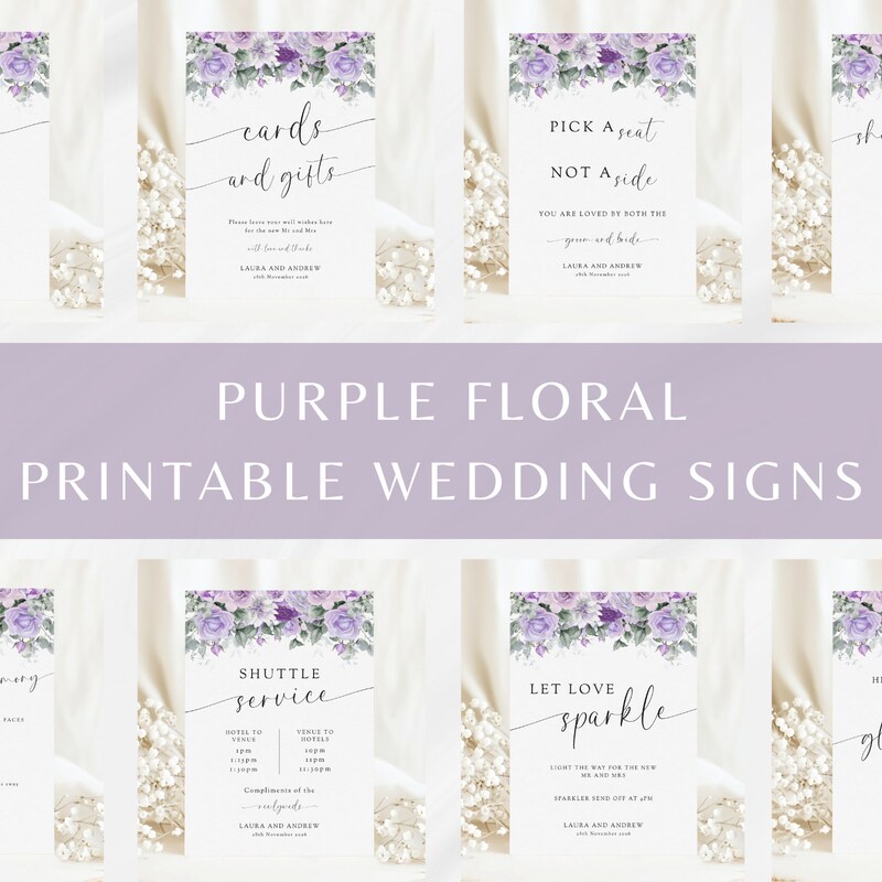Purple Wedding Sign - Etsy