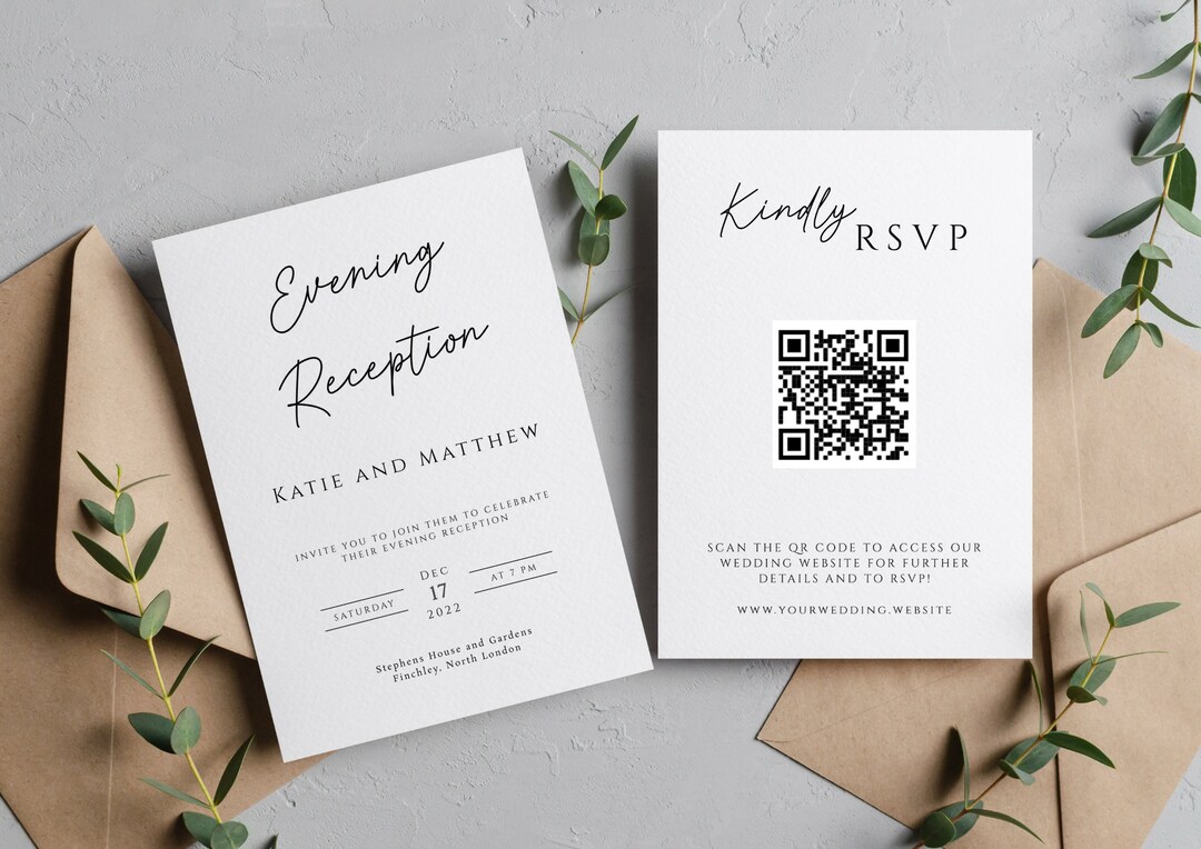 Simple Evening Reception Invitation Template, Diy Wedding Reception ...