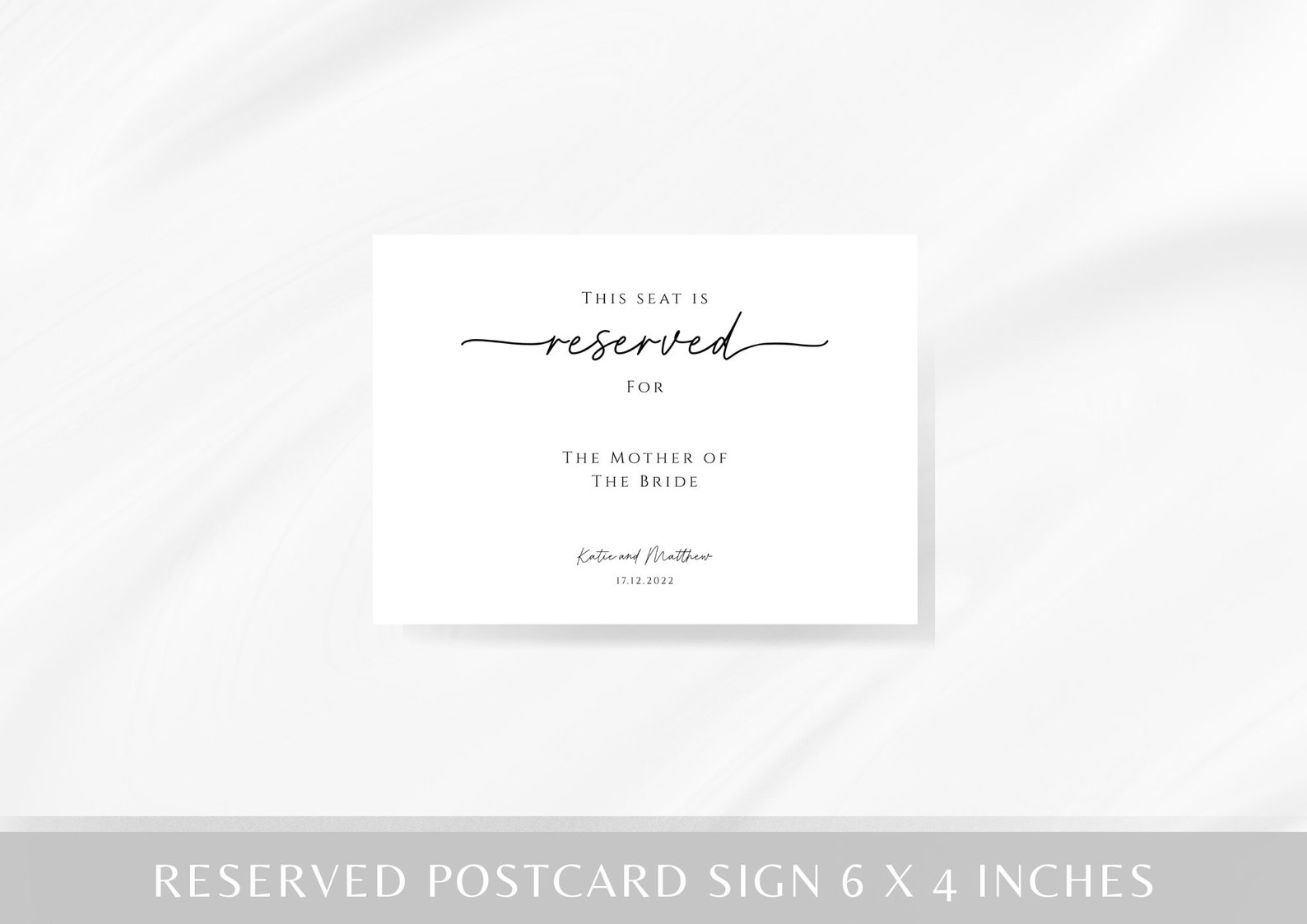 Wedding Reserved Card Template Printable Minimalist Reserved - Etsy