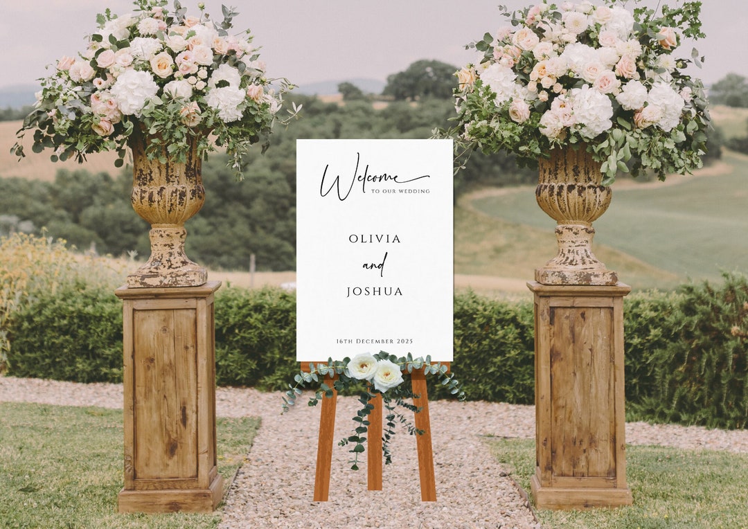 Simple Wedding Welcome Sign Template, Modern Printable Welcome to Our ...