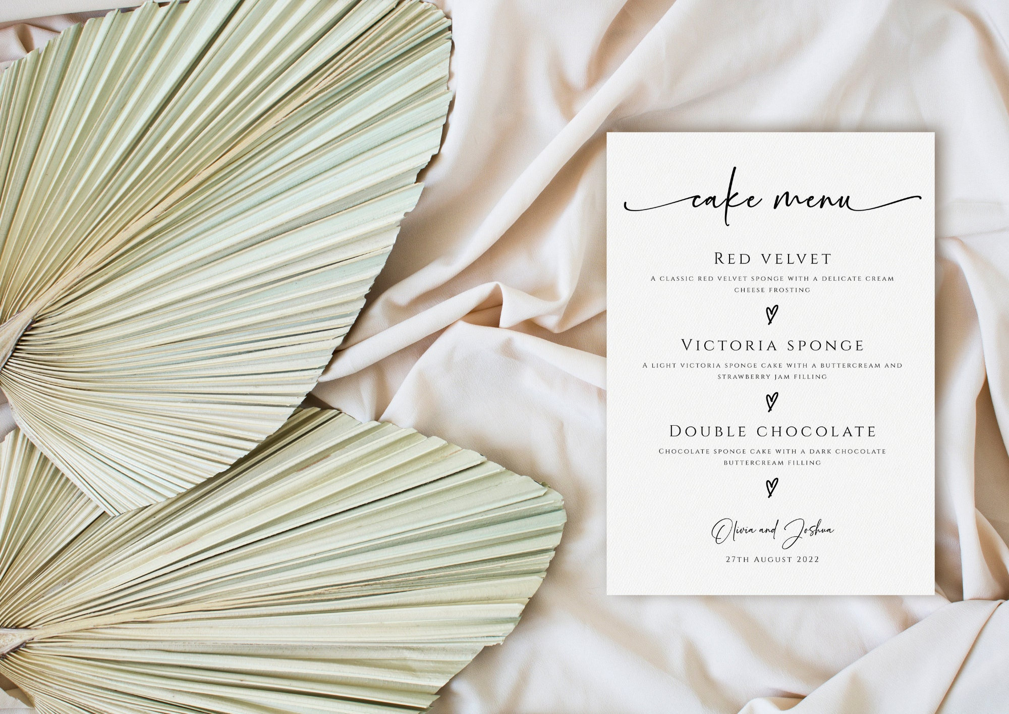 Modern Cake Menu Sign Template Minimalist Wedding Cake - Etsy UK