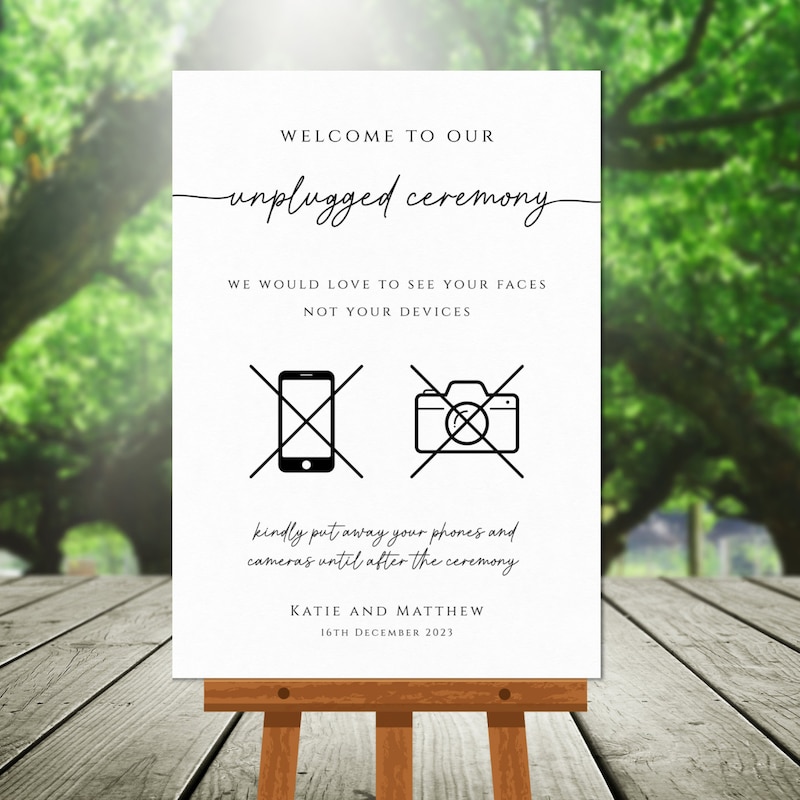 Unplugged Ceremony Sign - Etsy