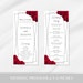 Wedding Program Template, Red Rose Wedding Order of Service, Tall ...