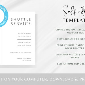 Wedding Shuttle Sign Template, Monogram Printable Transportation Sign ...