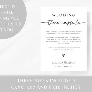 Wedding Time Capsule Sign Template, Message for Mr and Mrs, Wedding ...