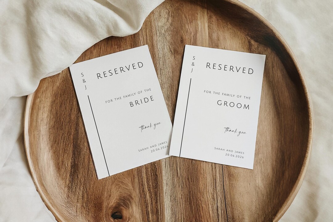 Monogram Wedding Reserved Sign Template, Reserved for Brides or Grooms ...
